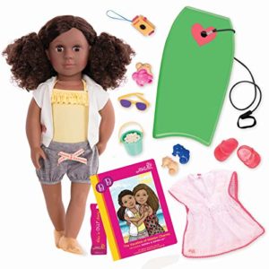 Our Generation 18″ Poseable Doll DEDRA with Boogie Board and Accessories