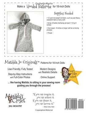 Hooded Bathrobe: Confident Beginner-Level Sewing Pattern for 18-inch ...